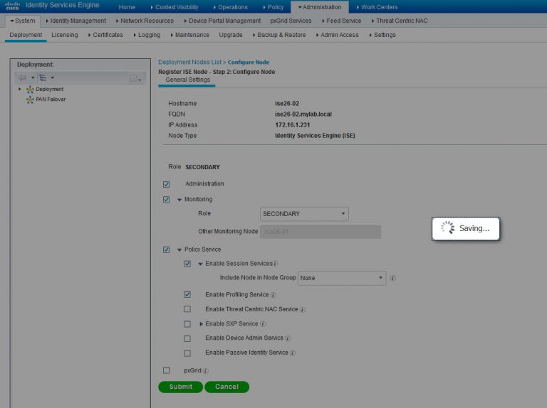 Adding a Secondary ISE Node | Blue Network Security