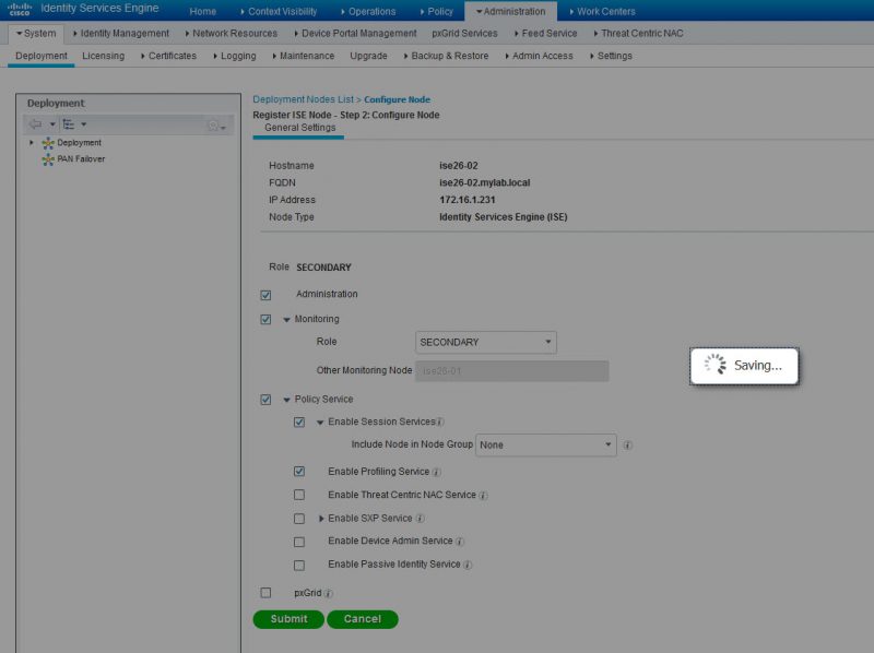 Adding a Secondary ISE Node | Blue Network Security
