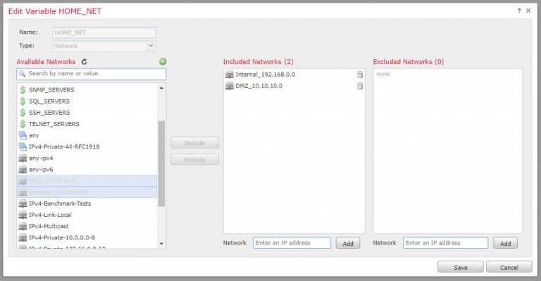 Snort HOME_NET and EXTERNAL_NET Variables
