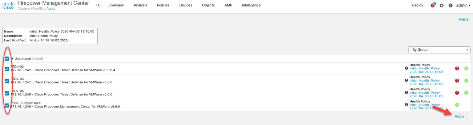 FMC Health Monitor Policy | Blue Network Security