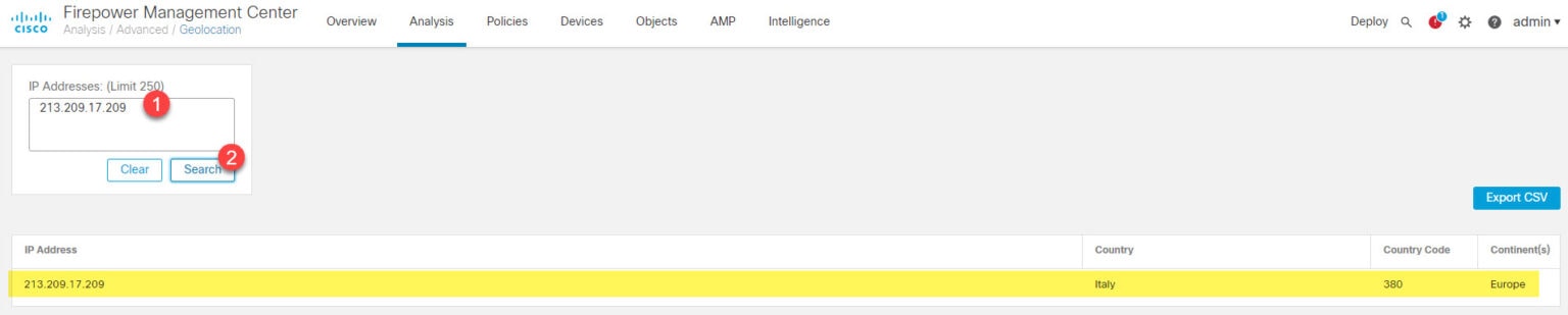 Using the Firepower geolocation | Blue Network Security